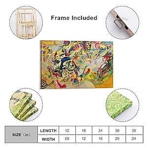 THAELY Modern Abstract Wassily Kandinsky-Composition VII,1913 Wall Art Canvas Paintings Posters And Prints Canvas Painting Wall Art Poster for Bedroom Living Room Decor 24x36inch(60x90cm) Frame-style