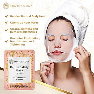 Korean Sheet Mask | AGELESS Advanced Nutrient Locking Korean Skin Care Masks | Astaxanthin & Collagen Face Mask for Women | Nourish, Hydrate & Soften Lines & Wrinkles Spots | Cruelty Free Facial Masks