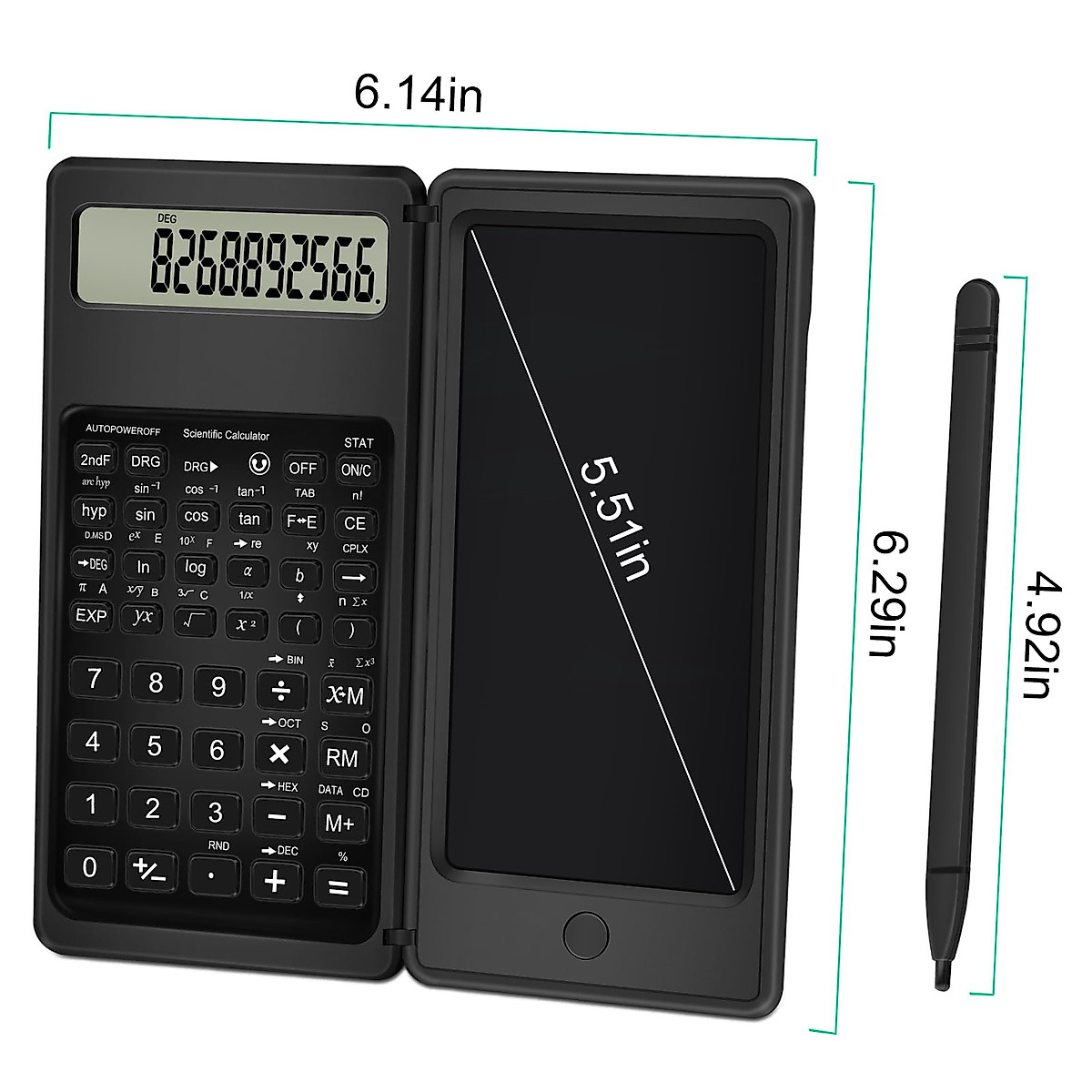 Calculator with Notepad, TRELC 10 Digits LCD Display Scientific Calculator, Multi-Function Portable Desktop Calculator for High School, Office Meeting and Home