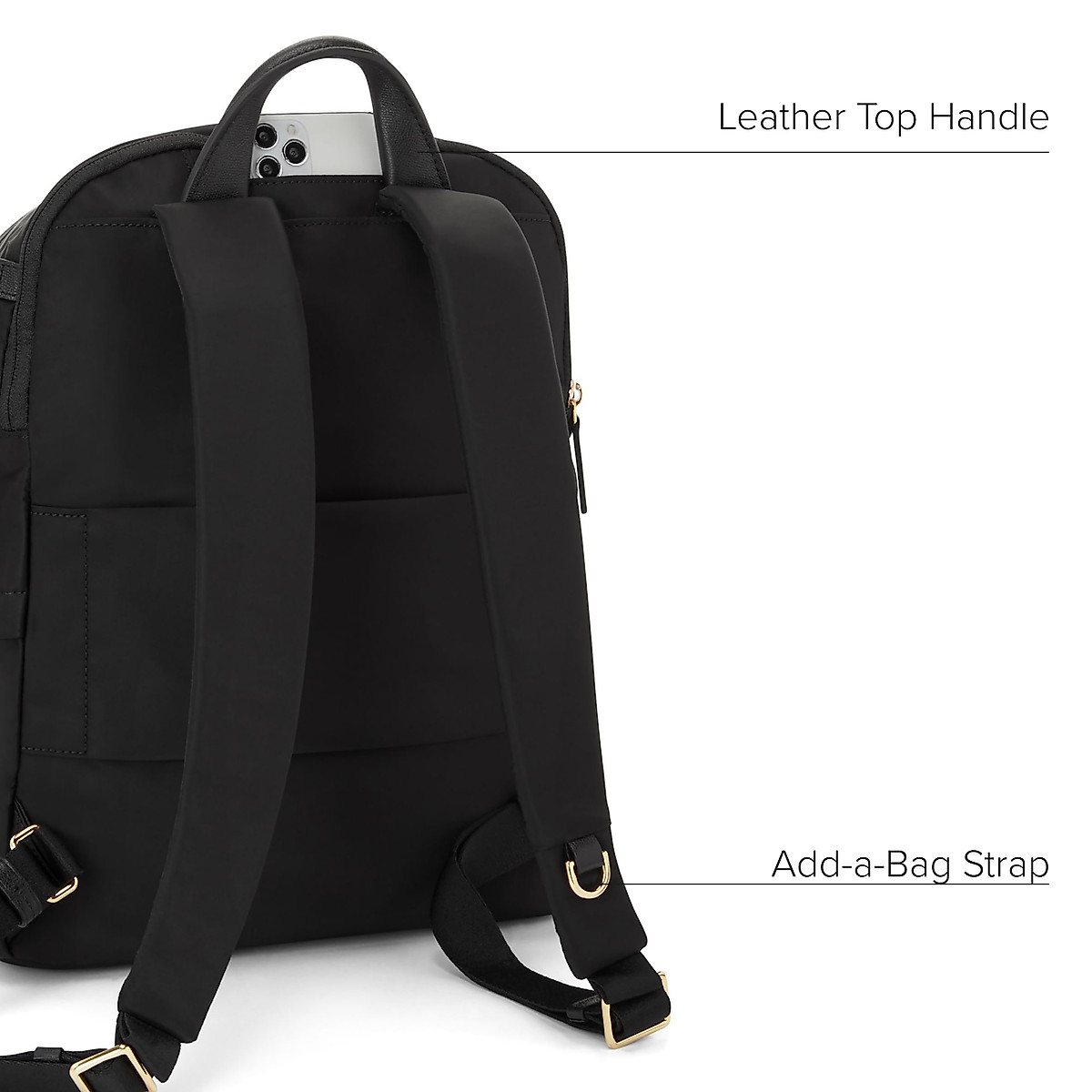 TUMI Voyageur Halsey Backpack - Black/Gold