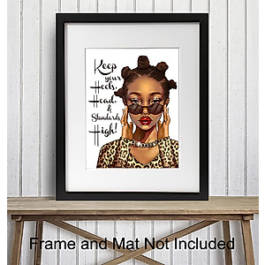Black women Inspirational Wall Art & Decor - African Americans Inspiration Motivational poster - Black Art - African American Wall Art - Black Girl Magic - Positive Quotes Wall Decor Poster - UNFRAMED