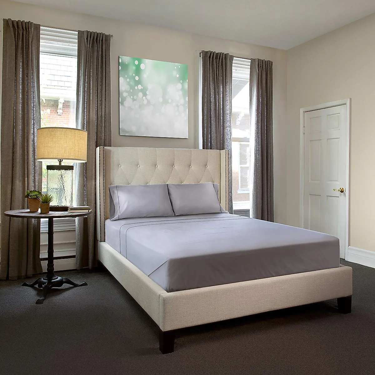 Tempur-Pedic Cool Luxury Sheet Set – Luxurious Softness and Breathable Fabric Keep You Comfortable – Queen, Silver Sconce - Includes 2 Standard Pillowcases, 1 Queen Flat Sheet, 1 Queen Fitted Sheet