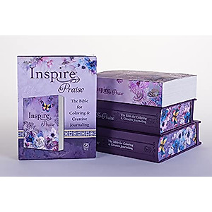 Tyndale NLT Inspire PRAISE Bible (Large Print, Hardcover, Purple): Inspire Coloring Bible–Nearly 500 Illustrations to Color, Creative Journaling Bible Space-Religious Gifts Inspire Connection with God