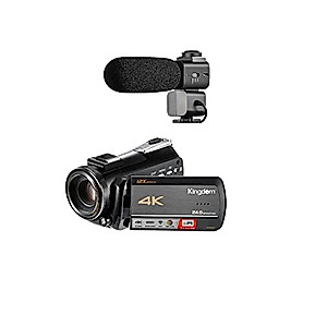 Kingdom 4k 12x Optical Zoom Camera Package with 4K Superior 12X Optical (100x Digital) Zoom Camera, Microphone, Wide Angle Lens, Lens Hood, Handheld Holder