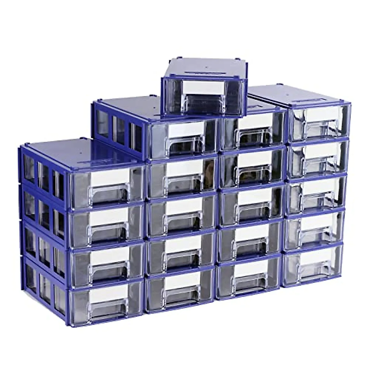 Stackable Storage Drawers Set of 20, Plastic Drawers Organizer for ...