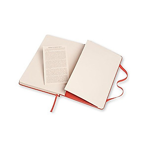 Moleskine Classic Notebook, Large, Plain, Coral Orange, Hard Cover (8051272893694)