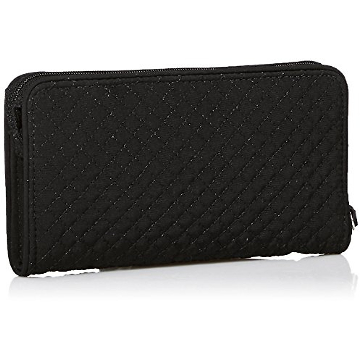 Vera Bradley Women's Microfiber Front Zip Wristlet With RFID Protection, Classic Black, One Size
