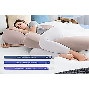 INSEN Pregnancy Pillow for Sleeping,Maternity Body Pillow for Pregnancy Women,Pregnancy Support Pillow for Back, Hip Pain, Apricot