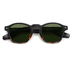 VANLINKER Retro Small Square Sunglasses for Men Womens Trendy Thin Cube Shades Vintage Luxury Eyewear VL9774 Black Tortoiseshell