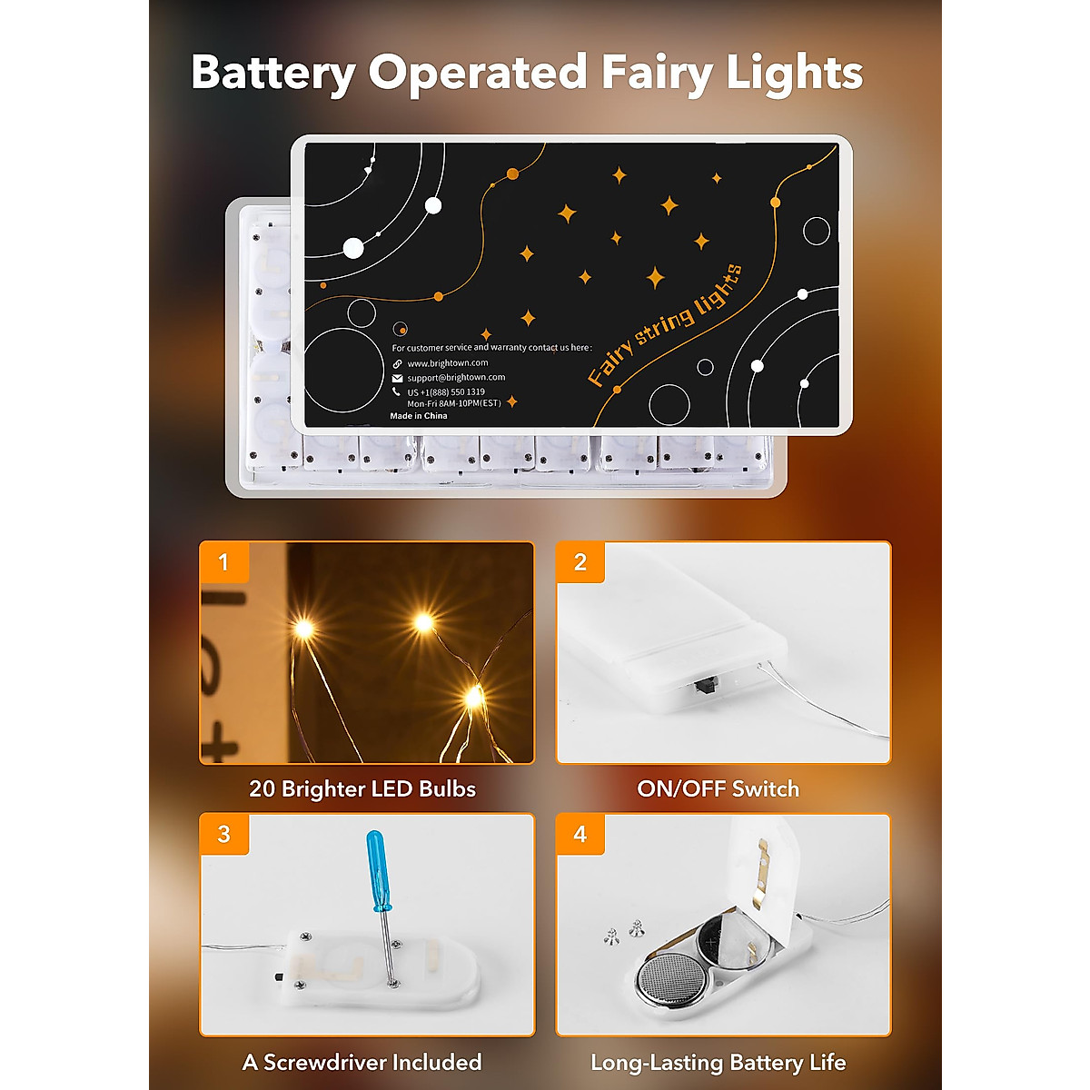 Minetom 12 Pack Fairy Lights Battery Operated -7ft 20 LED Silver Wire String Lights Waterproof Mini Firefly Lights for Bedroom, Wedding, Mason Jars, DIY, Crafts, Christmas Garlands, Party Decor