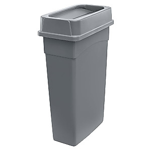 SunSierra 23-Gallon Grey Plastic Trash Can with Lid and Handles