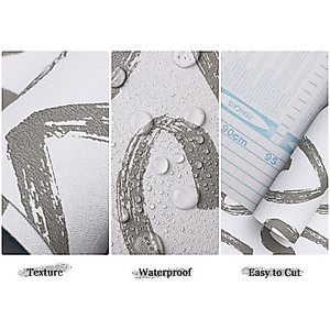 Timeet Peel and Stick Wallpaper Grey and White Wallpaper Heart Geometric Wallpaper Grey Contact Paper 17.7"x78.7" Self Adhesive Removable Wallpaper for Bedroom Living Room Wall Decor