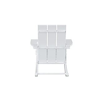 WO Home Furniture Adirondack Rocking Chair Set of 2 PCS Patio All-Weather and UV Protection for Any Outdoor Spaces (White)