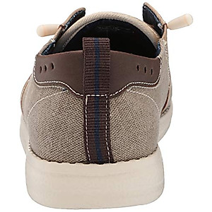 Nunn Bush Men's Brewski Moc Toe Slip-on Canvas Knit Loafer with Elastic Bungee, Stone, 11.5