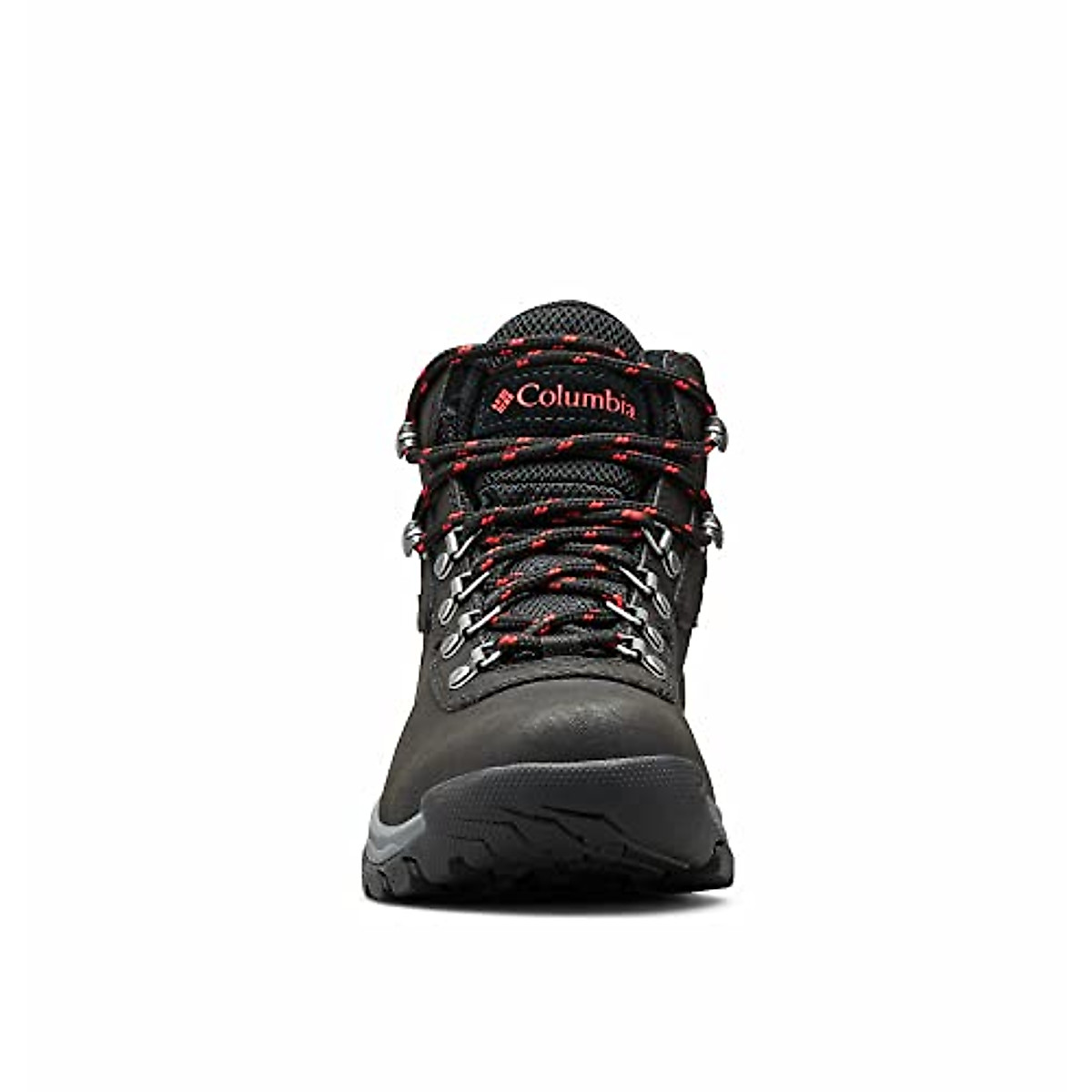 Columbia womens Newton Ridge Plus Waterproof Hiking Boot, Black/Poppy Red, 8 US