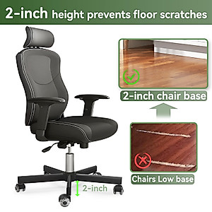 Office Chair Base Replacement : 25 inch Metal Desk Chair Base Replacement,Universal Gas Cylinder Hole and Casters Wheels Sockets,Unique Look to Decorate Your Office Chair (Black)