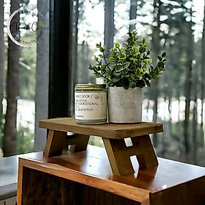Teeovo&Co Wood Riser - Decorative Farmhouse Tray Riser, Wooden Pedestal Mini Display Stool for Centerpiece, Tabletop Plant Stand on Kitchen/Bathroom Countertop or Coffee Bar/Dining Room Table