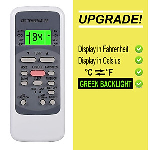YAOHUIMI Replacement Remote Control for UL-R51M/E WB009GMFI16MLD WB012GMFI16MLD AC Air Conditioner