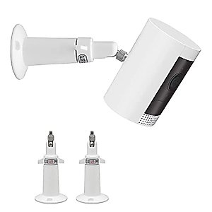 (Metal 2 Pack) 360 Degrees Adjustable Security Wall Mount for Ring Stick Up Cam/Ring Indoor Cam/Wyze Cam/Eufy Cam/Arlo Cameras, Fits All Cameras with Standard 1/4 Threaded Holes-White