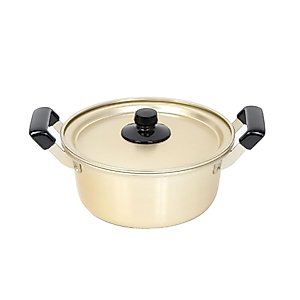 Generic CHEFLINE Ramen Pot with Stay-cool Handles, Fast Heating (18cm/7 inches), Medium, Gold, RMPOT01