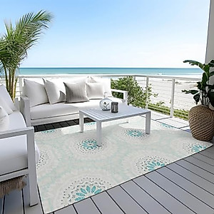 Addison Rugs Chantille ACN619 Teal 9' x 12' Indoor Outdoor Area Rug, Easy Clean, Machine Washable, Non Shedding, Bedroom, Living Room, Dining Room, Kitchen, Patio Rug