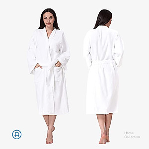 Acanva Women's & Men's Terry Robe Plush Cotton Spa Kimono Bathrobe