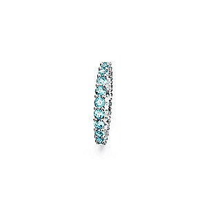 SWAROVSKI Matrix Vittore Ring, Aquamarine-Blue Crystals on a Rhodium Finished Band, Size 9, Part of the Matrix Vittore Collection