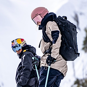 SMITH Squad MAG Goggles with ChromaPop Lens – Performance Snowsports Goggles with Easy Lens Change Technology for Skiing & Snowboarding – for Men & Women – Black + Everyday Rose Gold Mirror Lens