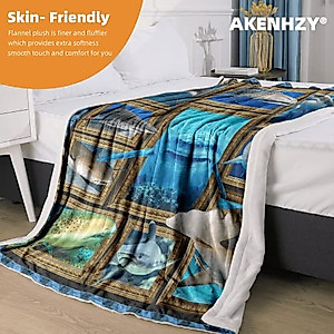 Shark Gifts for Women Men, Shark Print Fleece Throw Blanket, Soft Cozy Flannel Blankets and Throws for Couch Bed Sofa Living Room Decor, Lightweight Warm Plush Blanket for All Season 60" x 80"