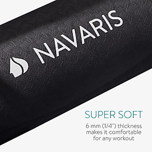 Navaris Round Yoga Mat - 47" Diameter Circular Exercise Mat 1/4" Thick - Non-Slip Mat for Cardio, Workout, Fitness, Tai Chi, Meditation - Size Small