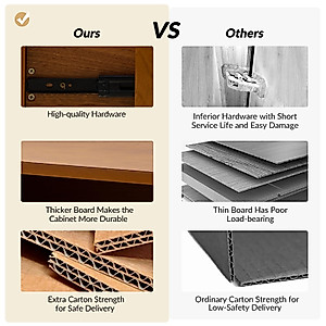 HULALA HOME Nightstand with Charging Station, Set of 2 Mid-Century Modern 2 Drawer and Open Shelf Dresser for Bedroom, Fluted Bedside Table, Acorn