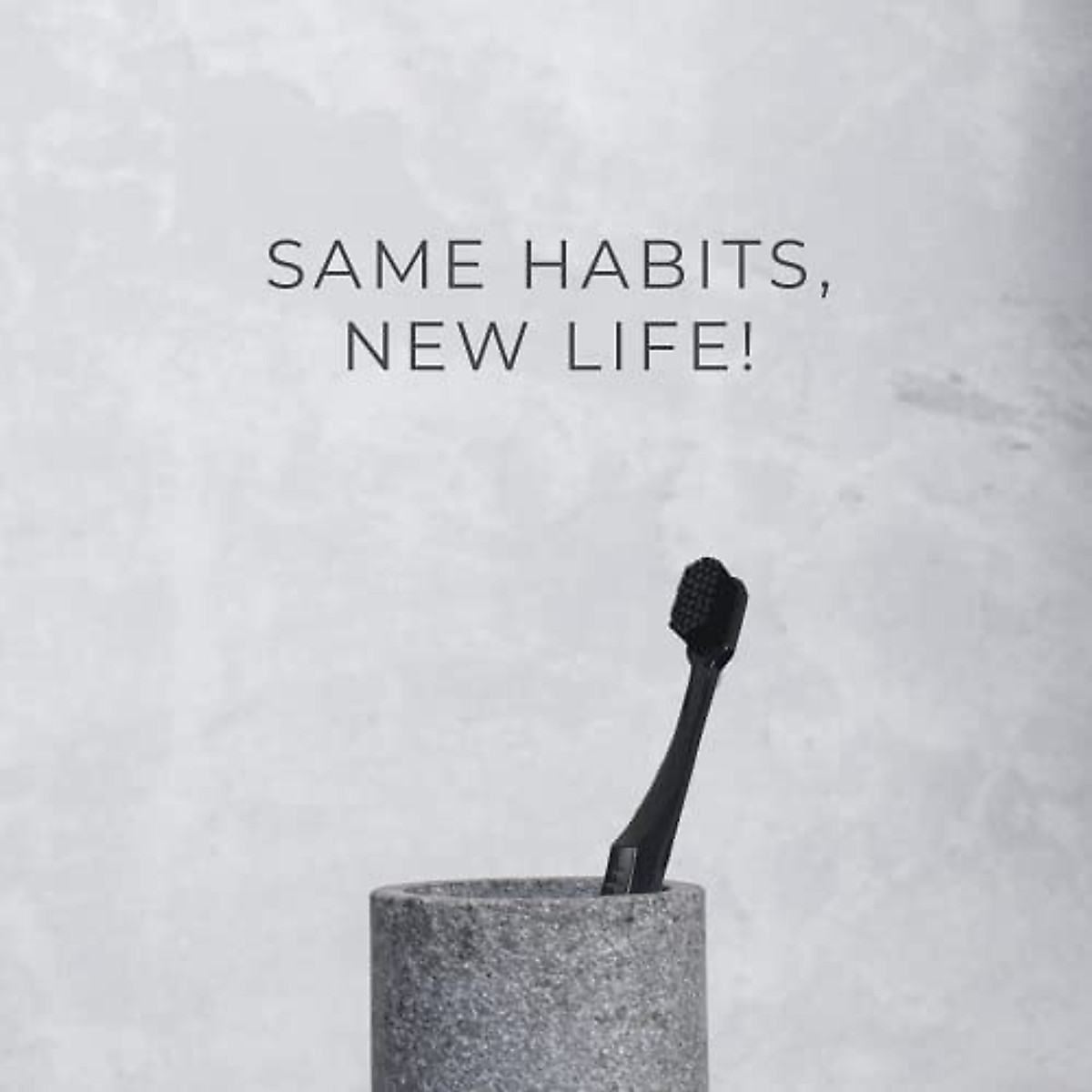 Habit Toothbrush | Ultra-Soft | 6500 Bristles | Travel Cover | Gentle Cleaning with Ergonomic Head | (3 Pack, Black)