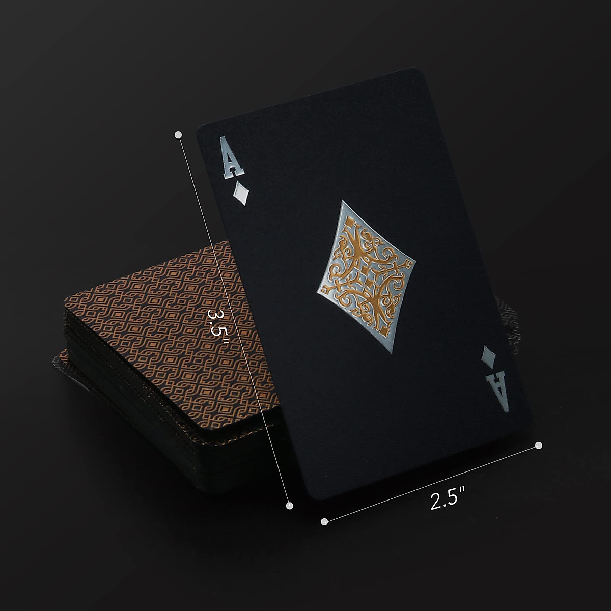 INTEGEAR 2 Decks of Playing Cards, Gold 3D Embossed Patterned Poker Cards Plastic PET Waterproof Playing Cards Luxury Magic Trick Game Tool Gift Reusable Party Decoration