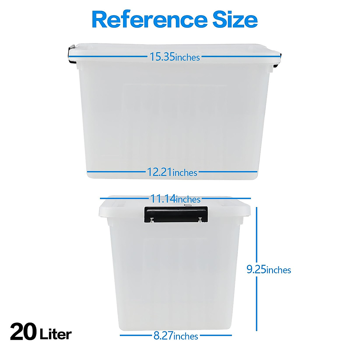 Hayixia Latching Storage Box Pack of 4, 22 Quart Storage Bins with Lids and Handles, Clear