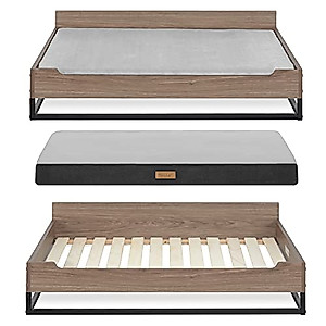 Wooden Dog Bed and Dog Couch with Water-Resistant Mattress, Large to Extra Large Elevated Pet Bed with Calming mattress, Greenguard Gold Certified, Dog Beds & Furniture, Milo - TailZzz
