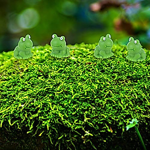 40 Pcs Cute Frog Miniature Figurines Resin Mini Frogs Moss Micro Landscape Blue-Eyed Frogs Animals Model DIY Craft Accessories for Home Garden Party Frog Cake Topper Decorations