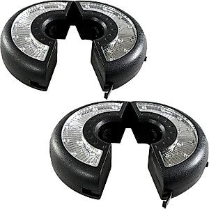 Sunnydaze 24-LED Umbrella Lights 2-Panel Cordless Light Ring for Patio Umbrellas - Battery Operated - Black - Set of 2
