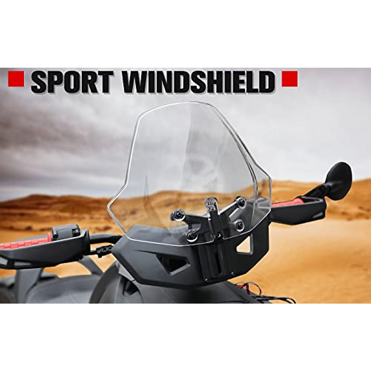 A & UTV PRO Sport Windshield & Aluminum Plastic Handguards Kit for Can-Am Ryker All Model, Adjustable Vented Windscreen, Hand Guard Protector, Replace OEM # 219401023, 219400771, 219400998, 219400894