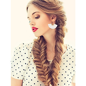 3 Pairs Fan Tassel Earrings for Women Fringe Earrings Semi Circle Fan Silky Threader Dangles Hoops