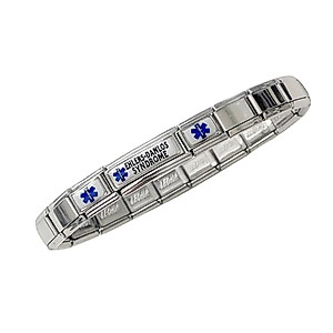 Gadow Jewelry Ehlers-Danlos Medical Bracelet Italian Charm Style Stretchy no Clasp Stainless Steel Any Size Awareness