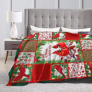 Cardinal Bird Gift Cardinal Throw Blanket(50"X40") Lightweight Flannel Fleece Blanket for Couch Bed Sofa Travelling Camping for Kids Adults
