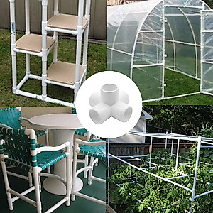 MAXSELL 12 pack 5 Way 3/4 inch PVC Fitting Corner Cross Elbow 45 90 Degree for Greenhouse Shed Pipe, Tent Connection, Furniture Build Grade SCH40, White