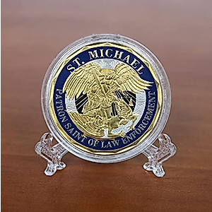 St. Michael Police Officers Challenge Coin,Patron Saint of Law Enforcement Prayer Coins