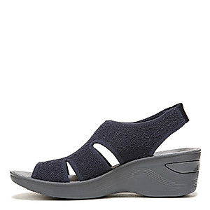 BZees Womens Daytona Slip-On Wedge Sandal Navy Blazer 6.5 M