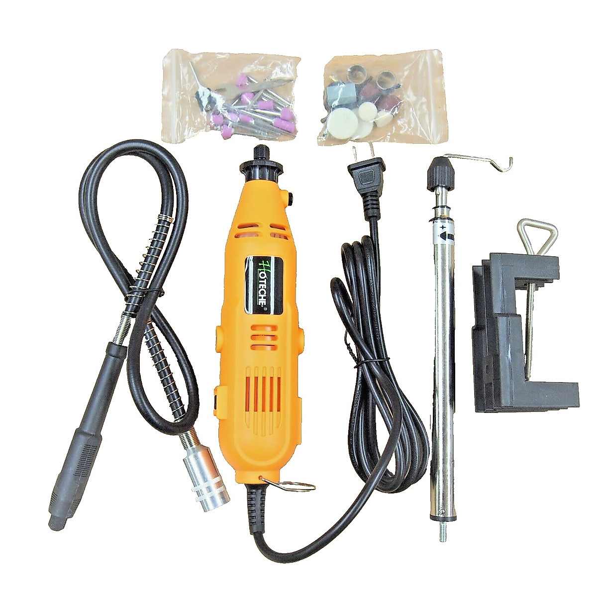 40PC Rotary Tool Kit Die Grinder Polisher Flexible Shaft Stand