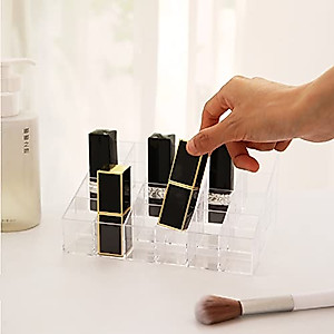 FSCGIFE 24 Spaces Lipstic Organzier Clear Lisptic Holder Acrylic Makeup Organizer Prefume Organizer Cosmetic Display Cases