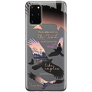 Cavka Phone Case Compatible with Samsung Galaxy A73 A72 5G A71 A54 A52 A42 A34 A32 A14 A11 Bumper Scripture Quote Bible Verse Design Cover Birds of Prey Those who wait on The Lord Isaiah 40:31