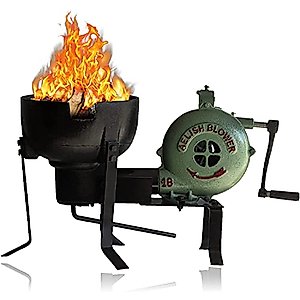 Hytech Products Blacksmithing Coal Forge with Hand Blower for Knife Making Forging Farriers Tools and Equipment – Vintage Style Blacksmith Coal Forge/Furnace with Pedal Type Handle