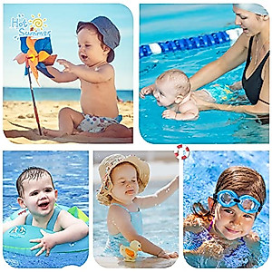 Durio Reusable Swim Diapers Washable Baby Swim Diaper Waterproof Unisex Infant Toddler Swimming Diapers 6-12 Months 02 White & White