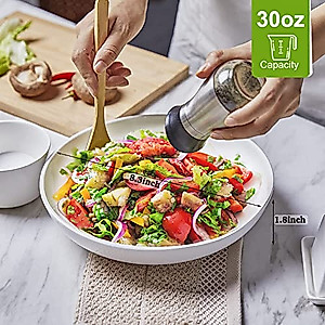 DeeCoo 7 Pack Porcelain Pasta Bowls Ceramic , Large Serving Bowl, Wide and Shallow, Set 8.3 Inch - 30 Ounce - for Pasta, Salad, Cereal, Soup & Microwave & Dishwasher Safe